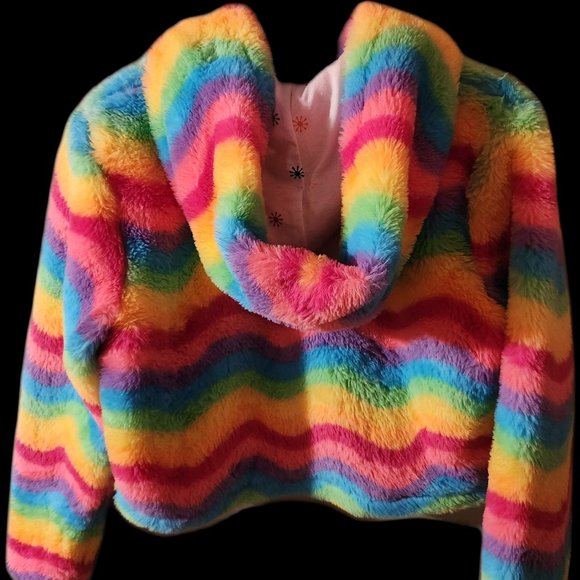 Dolls Kill | Jackets & Coats | Dollskill Delias Fuzzy Rainbow Jacket | Poshmark